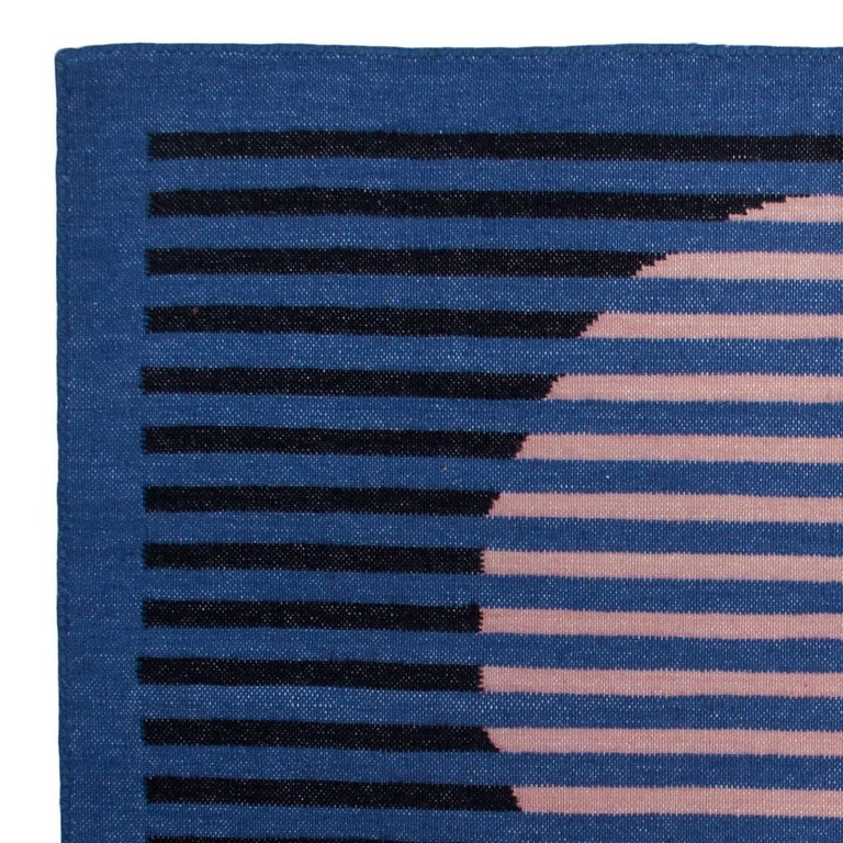 Geometric Vera Black Hand Woven Modern Wool Rug, Carpet and Durrie For ...