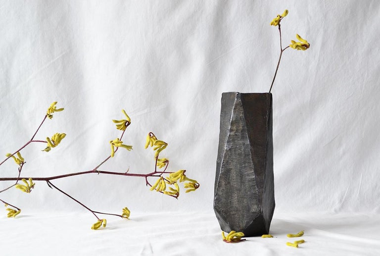Geometric Vessel Sculpture Handmade by J.M. Szymanski, Blackened and ...