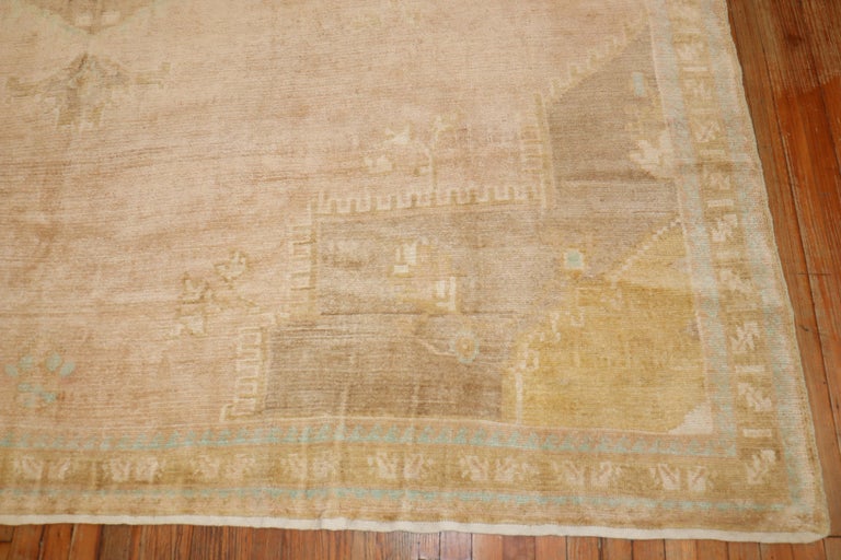 Geometric Vintage Turkish Room Size Rug For Sale at 1stDibs