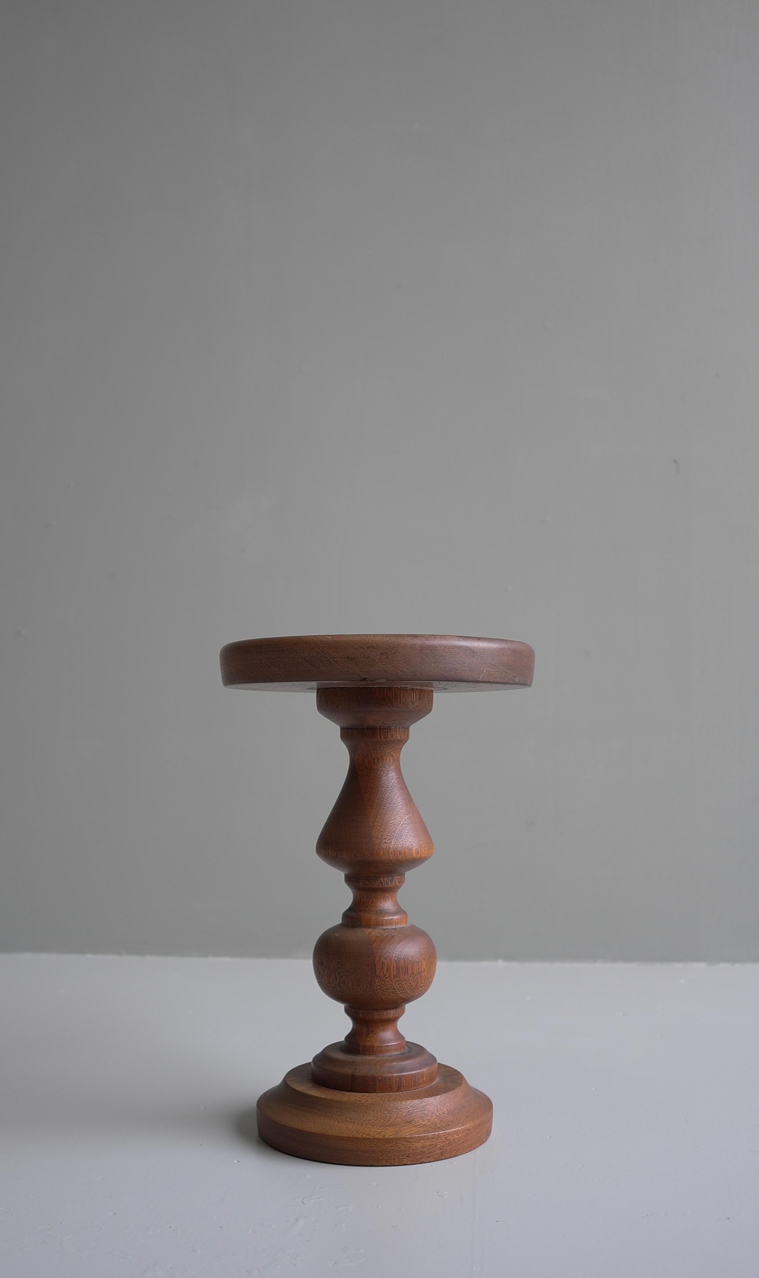 Geometrical Carved Solid Oak Stool, France 1950's at 1stDibs