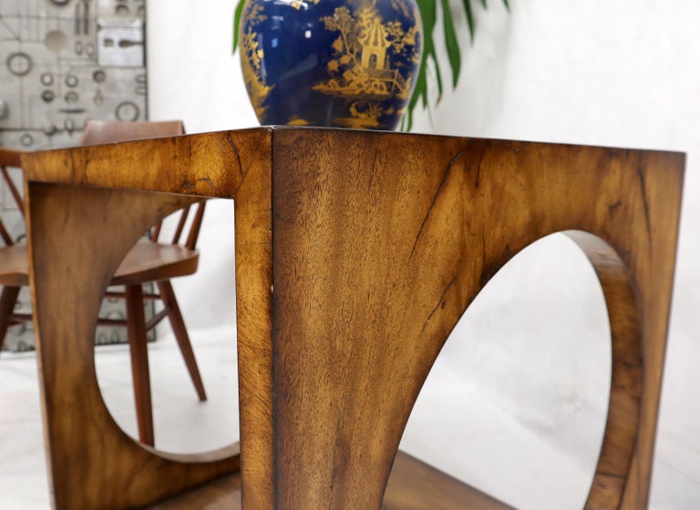 Geometrical Cube Shape Burl Flame Wood Pattern Side Table For Sale at ...