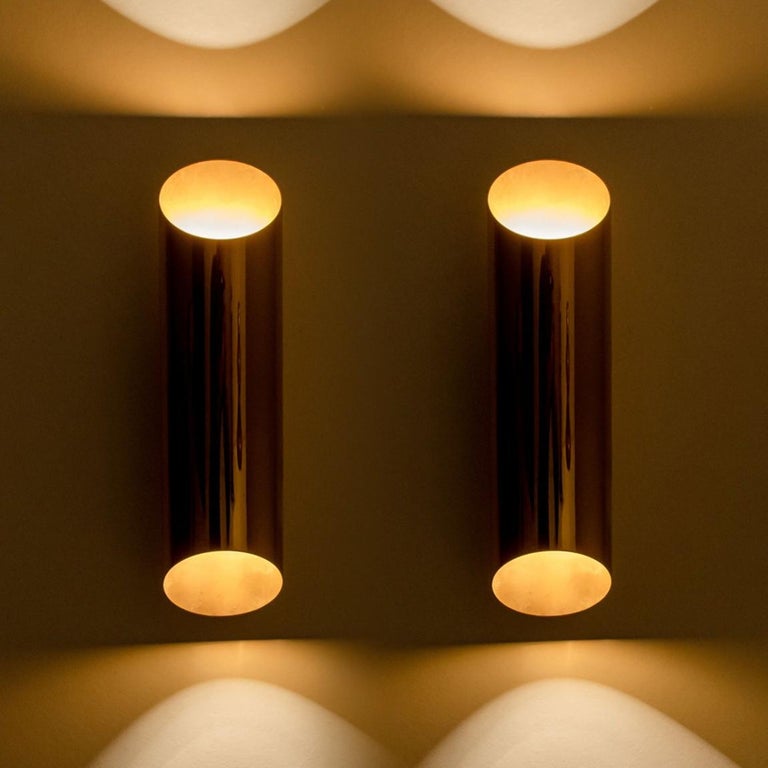 Geometrical Tube Brass Sconces in Style of Nanda Vigo, Italy, 1960s For ...