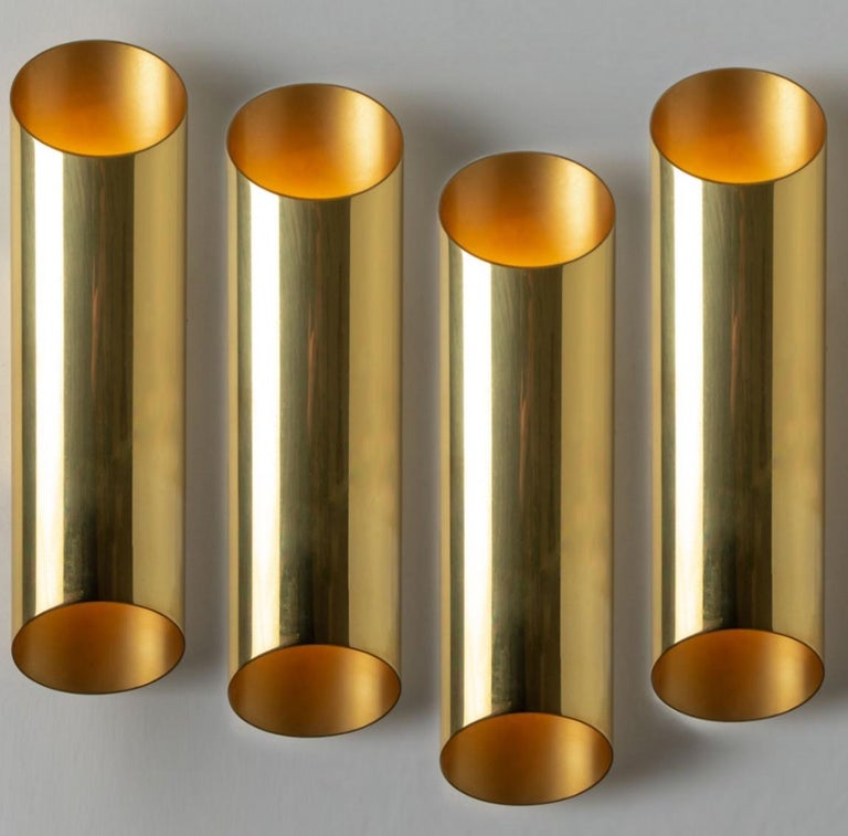 Geometrical Tube Brass Sconces in Style of Nanda Vigo, Italy, 1960s For ...