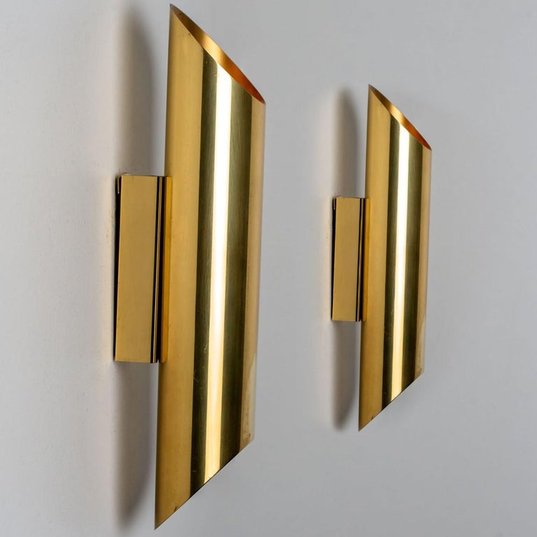 Geometrical Tube Brass Sconces in Style of Nanda Vigo, Italy, 1960s For ...