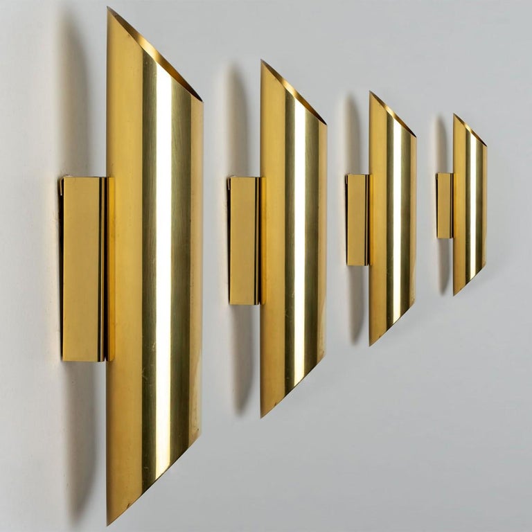 Geometrical Tube Brass Sconces in Style of Nanda Vigo, Italy, 1960s For ...