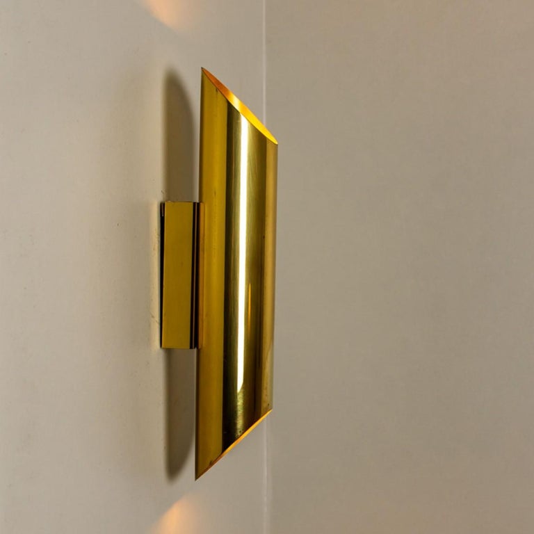 Geometrical Tube Brass Sconces in Style of Nanda Vigo, Italy, 1960s For ...