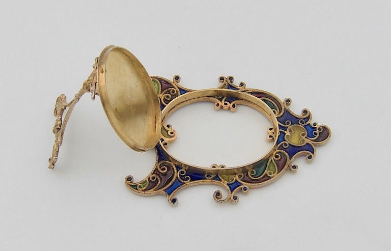 Georg Adam Scheid Viennese Picture Frame in Silver Gilt and Plique-a ...