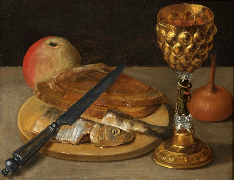 Georg Flegel - Still Life with Herring, a panel by the workshop of ...