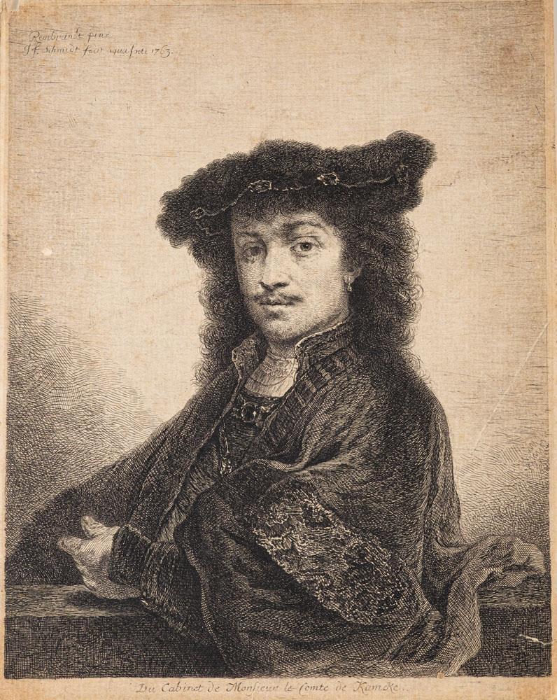 Georg Friedrich Schmidt (German, 1712-1775) - Siglo XVIII Grabado según Rembrandt van Rijn ...