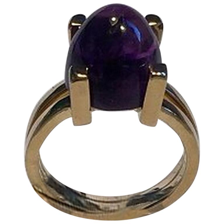 Georg Jensen Gold and Amethyst Ring at 1stDibs