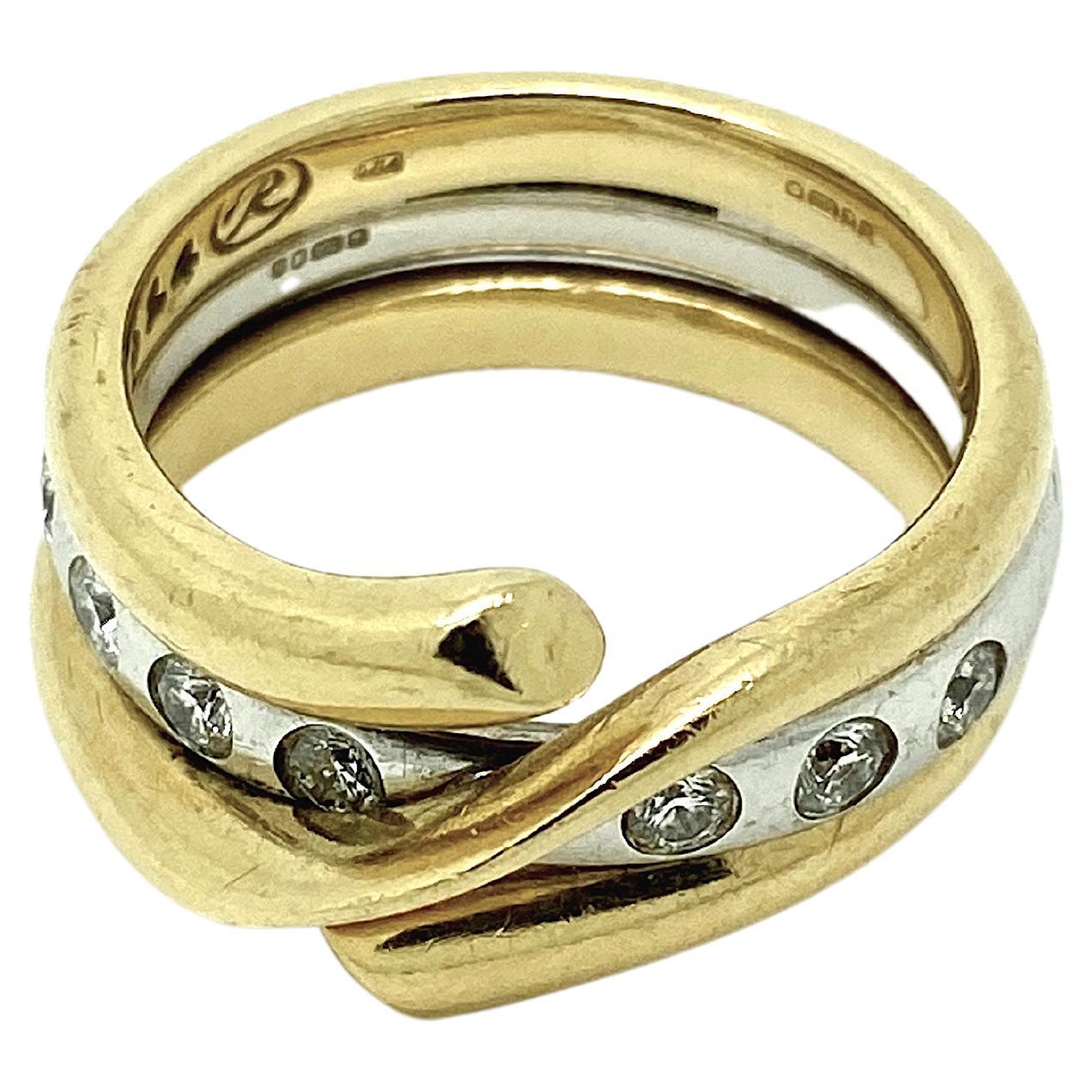 Georg Jensen 18 Karat Gold Fusion Ring with Three Diamonds at 1stDibs ...