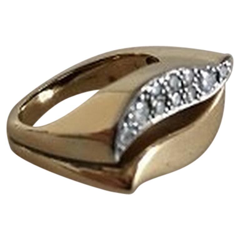Georg Jensen 18 Karat Gold Fusion Ring with Three Diamonds at 1stDibs ...