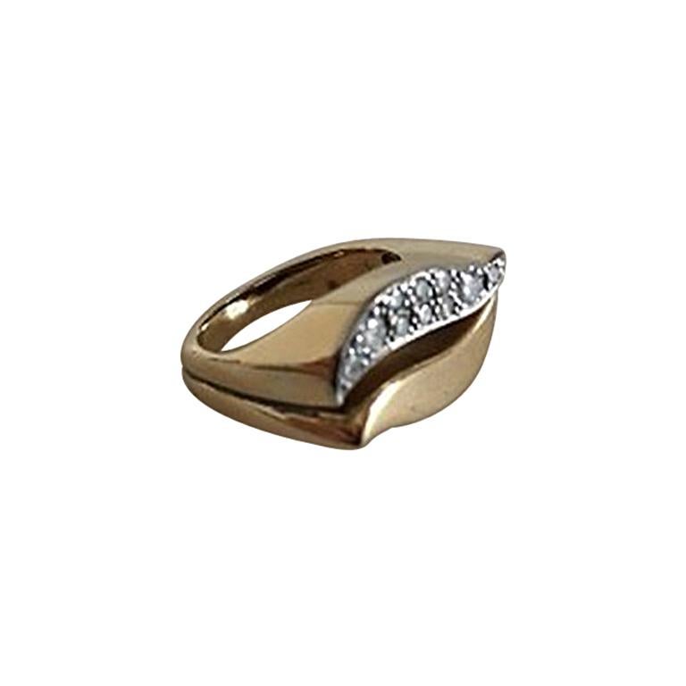 Georg Jensen 18 Karat Gold Fusion Ring with Three Diamonds at 1stDibs ...