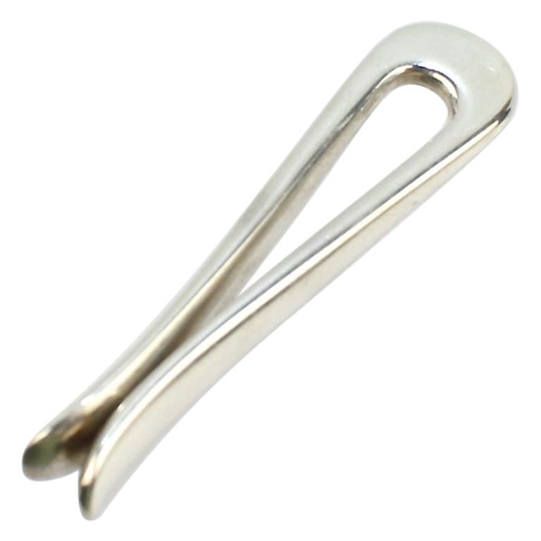 SAM KRAMER Sterling Pearl Eye Tie Clip at 1stDibs