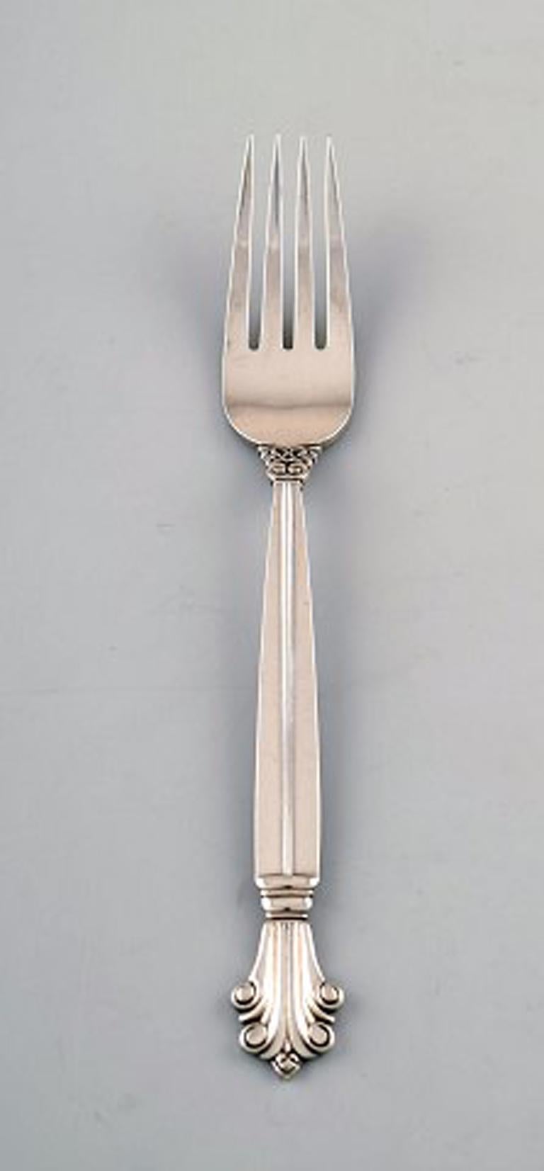 Georg Jensen Acanthus Sterling Silver Set of Twelve Luncheon Forks For ...