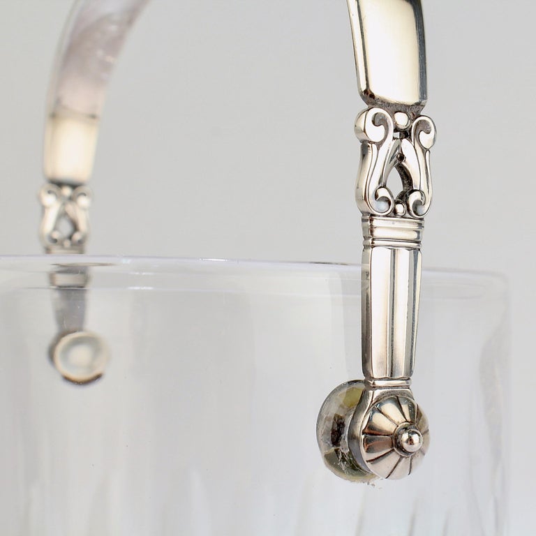 Georg Jensen Acorn Pattern Sterling Silver and Crystal Ice Bucket by ...
