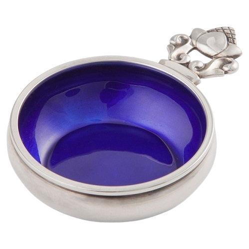 Georg Jensen Bernadotte Sterling Silver Salt Cellar Blue Enamel 102-103 ...