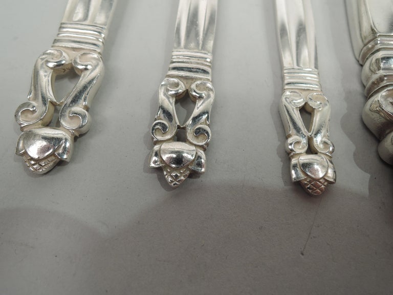 Georg Jensen Acorn Sterling Silver Set with 104 Pieces For Sale at 1stDibs