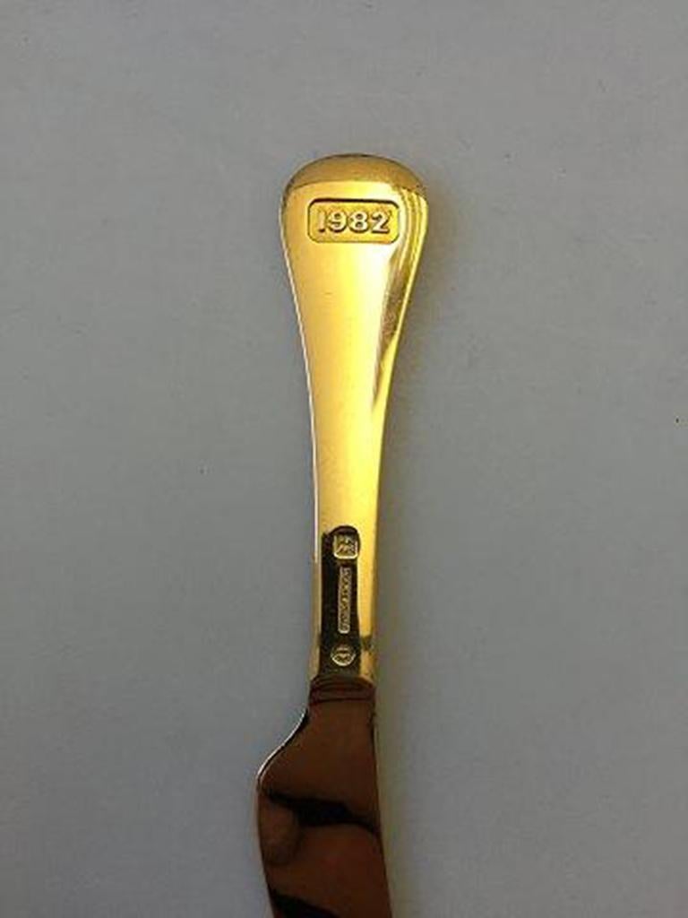Georg Jensen Annual Knife 1982 in Gilded Sterling Silver with Enamel ...