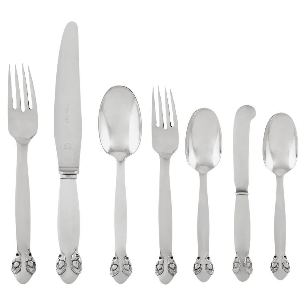 Georg Jensen Bittersweet Sterling Silverware Set for Twelve For Sale at ...