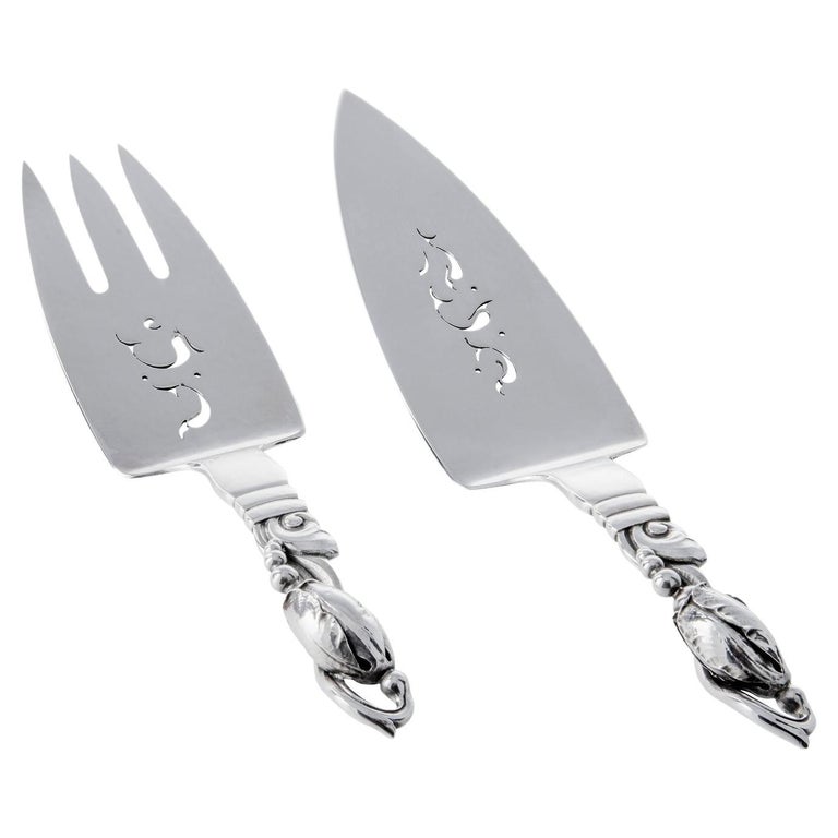 Georg Jensen Blossom Fish Serving Set 231 For Sale at 1stDibs