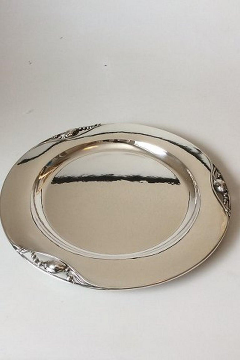 Georg Jensen "Blossom" Round Serving Platter No. 2 AE For Sale at 1stDibs