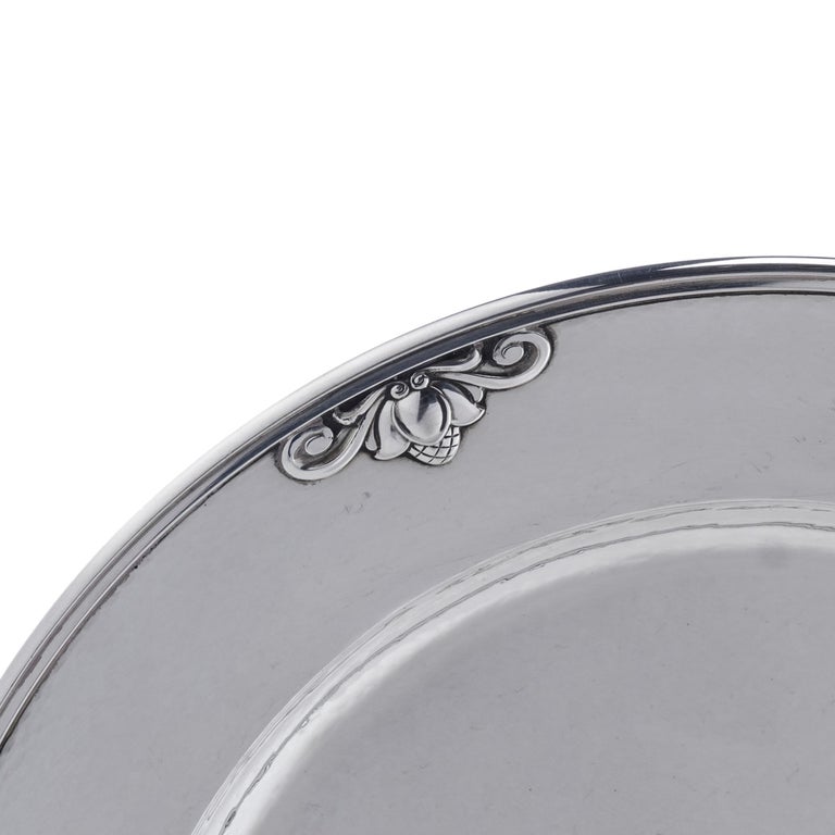 Georg Jensen Bread Plate with Acorn Pattern, .925 Silver, Johan Rohde ...