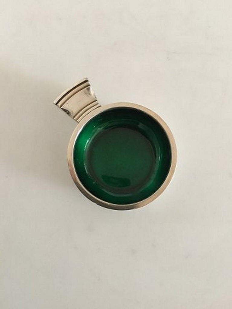 Georg Jensen Continental Sterling Silver Salt Dish No. 4 with Green ...
