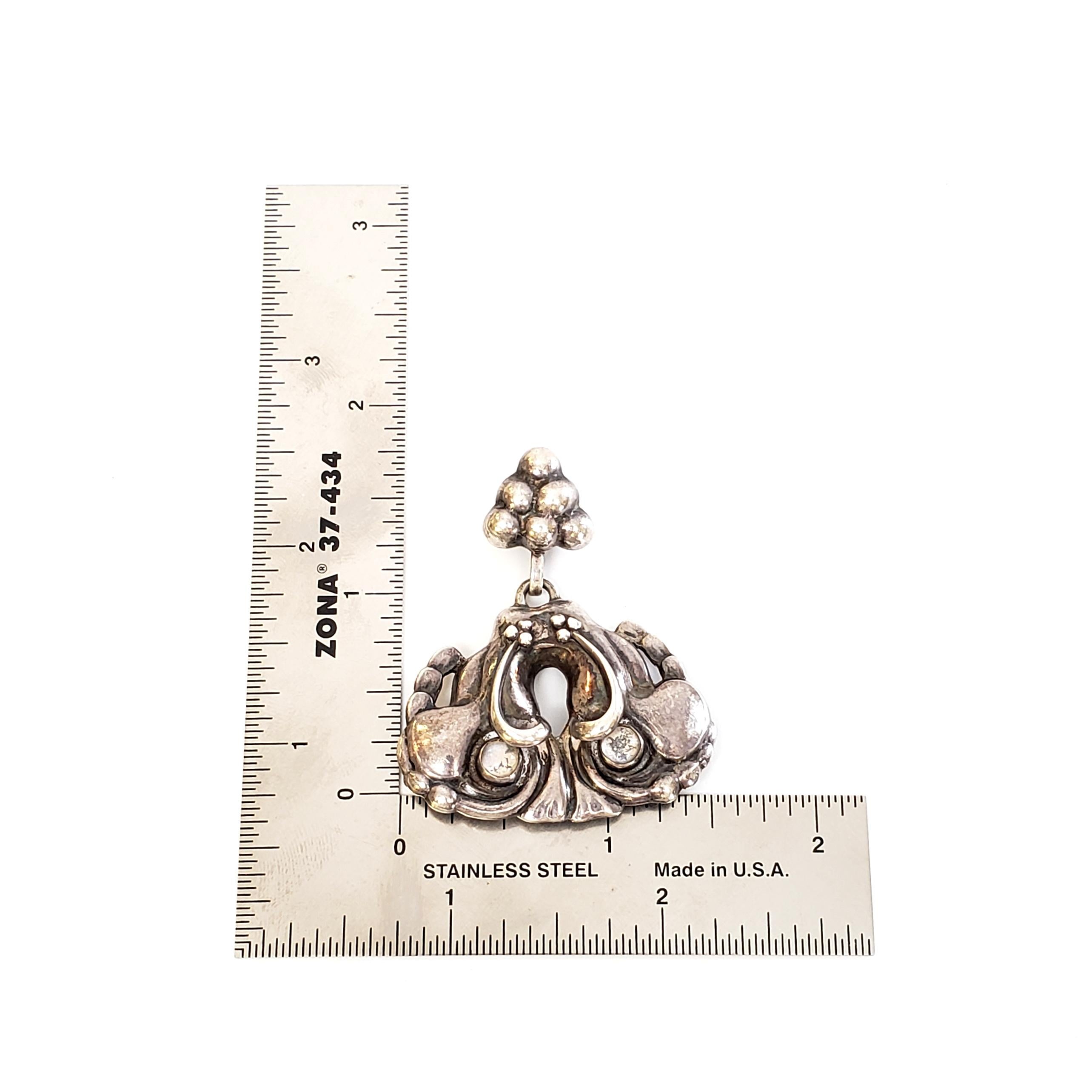 Georg Jensen Denmark 830 Silver and Glass Brooch / Pin #27 at 1stDibs ...