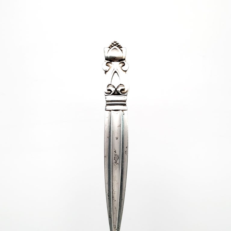 Georg Jensen Denmark Sterling Silver Acorn Curved Handle Jam Spoon at ...