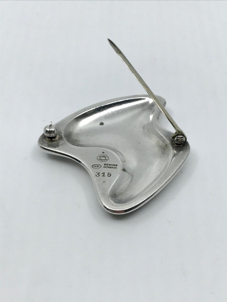 Georg Jensen Koppel Green Enamel Brooch #315 by Henning Koppel For Sale ...