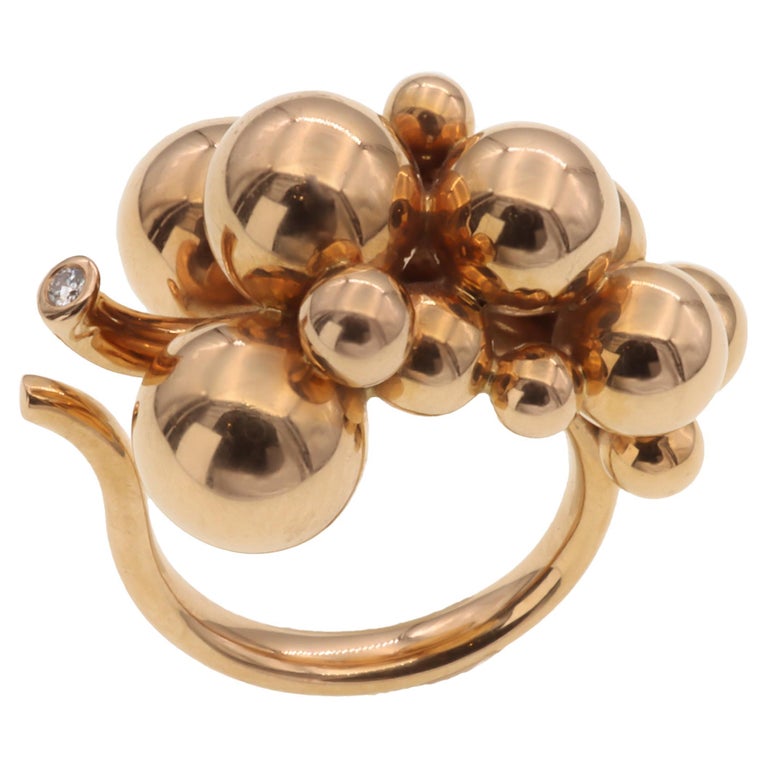 Georg Jensen, Moonlight Grapes, Diamond and 18K Rose Gold Statement ...
