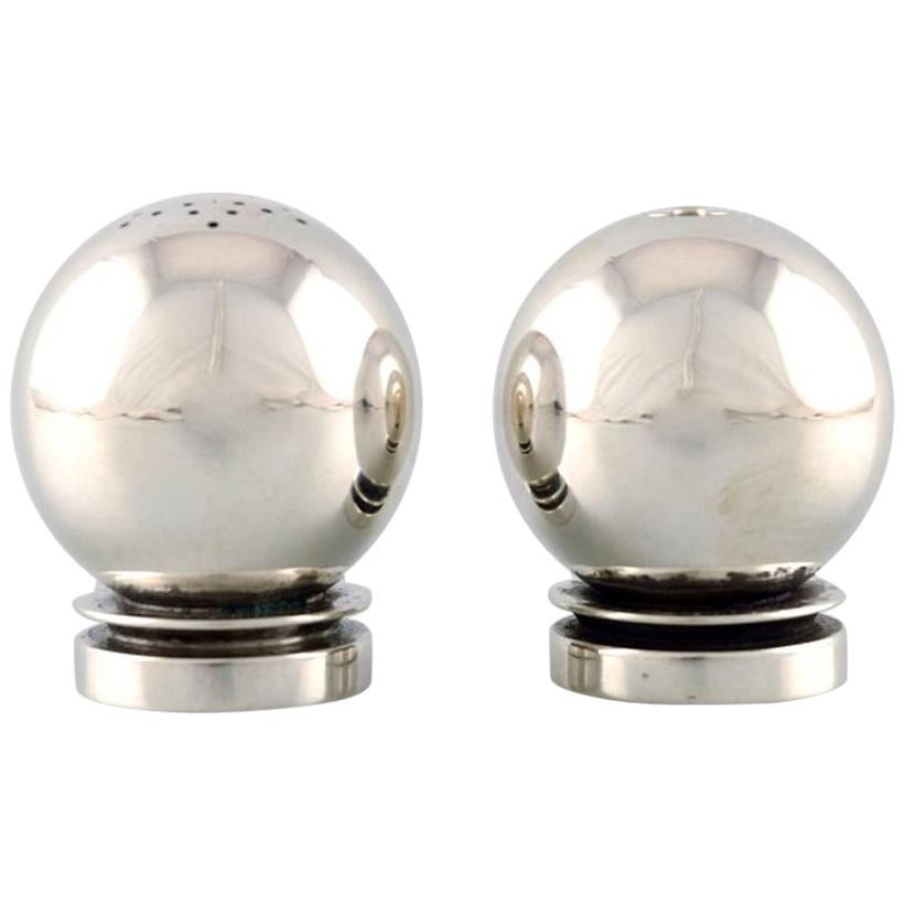 Georg Jensen "Pyramid" Art Deco Salt and Pepper Set in Sterling Silver ...
