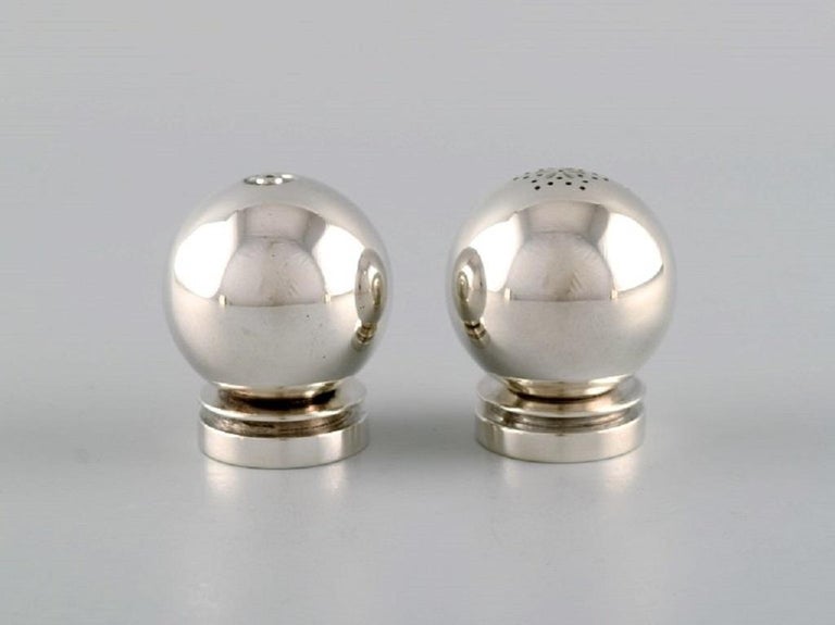 Georg Jensen Pyramid Salt and Pepper Shaker in Sterling Silver For Sale ...