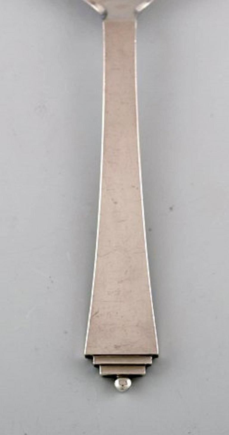 Georg Jensen "Pyramid" Serving Spoon in Sterling Silver For Sale at 1stDibs