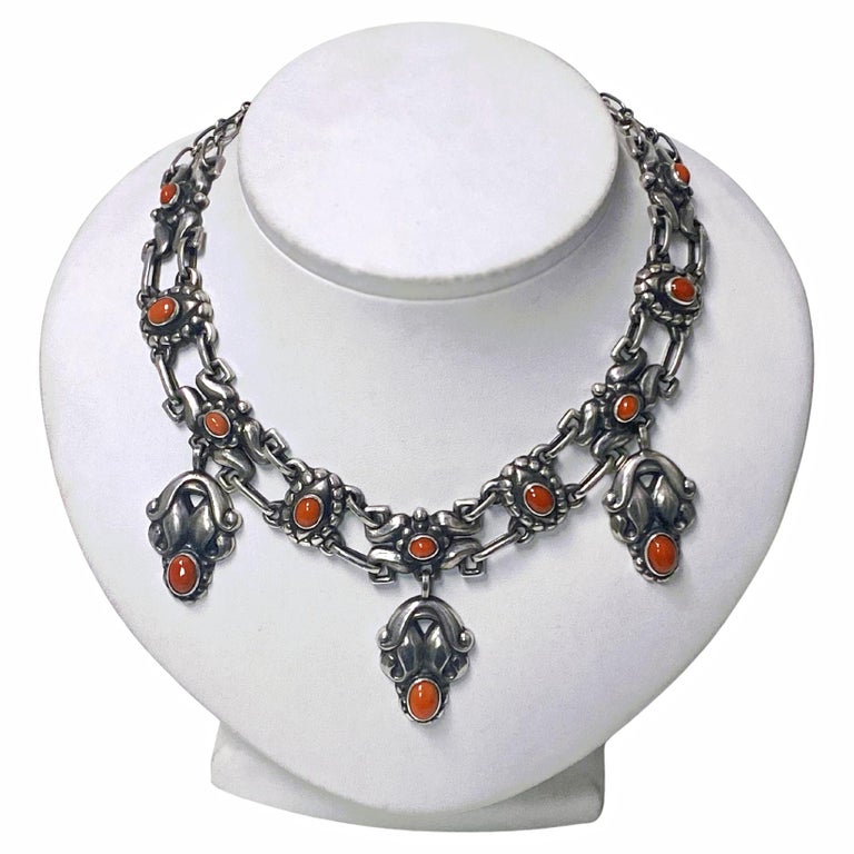 Georg Jensen Rare Design Silver Necklace C. 1933, Design No. 14 For ...