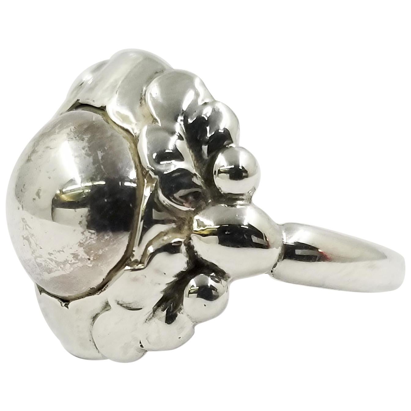 Georg Jensen Ring Sterling Silver Dome Ring 11A at 1stDibs