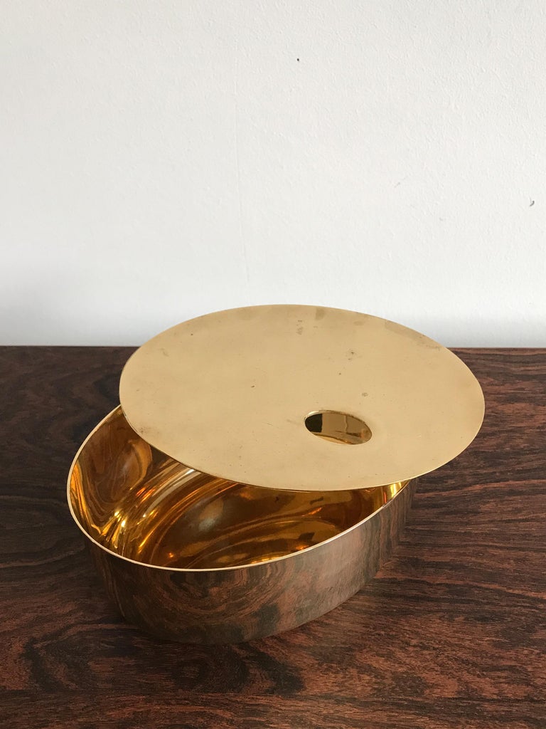 Georg Jensen Scandinavian Brass Box or Jewelry Box, 2000s at 1stDibs