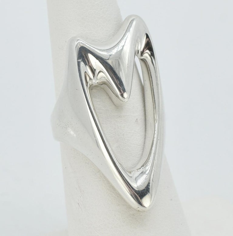 Georg Jensen Sterling Heart Ring #89, Henning Koppel, Denmark For Sale ...