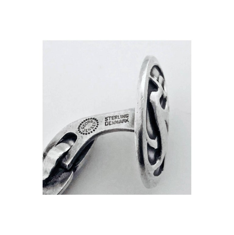 Georg Jensen Sterling Phoenix Bird Cufflinks at 1stDibs