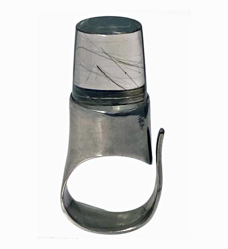 Georg Jensen Sterling Quartz Ring Vivianna Torun For Sale at 1stDibs