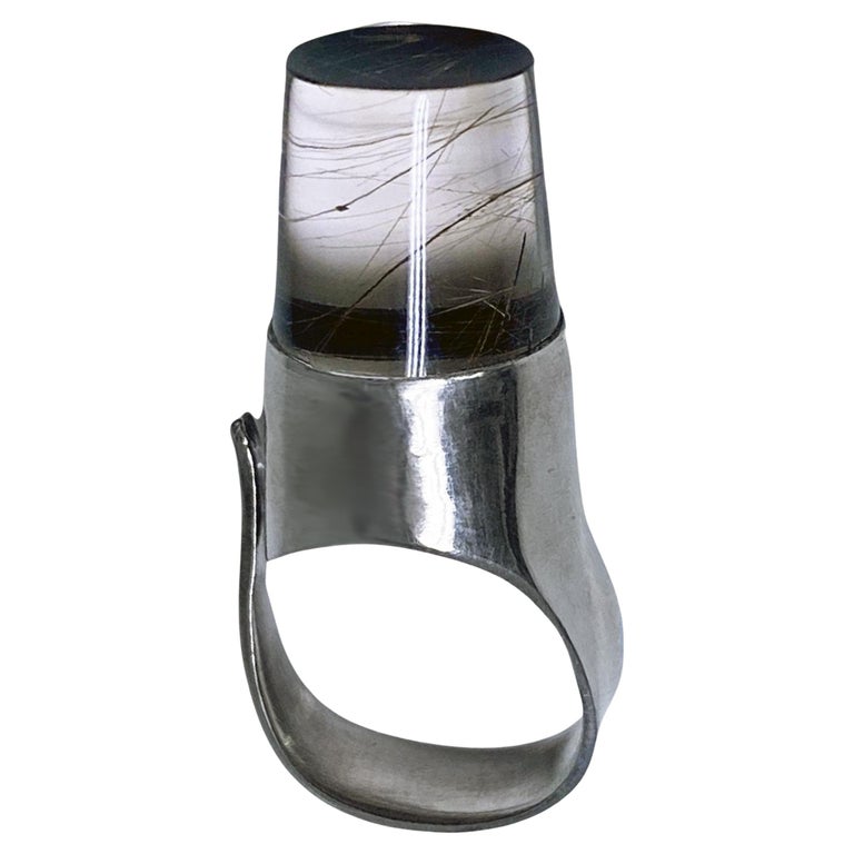 Georg Jensen Sterling Quartz Ring Vivianna Torun For Sale at 1stDibs