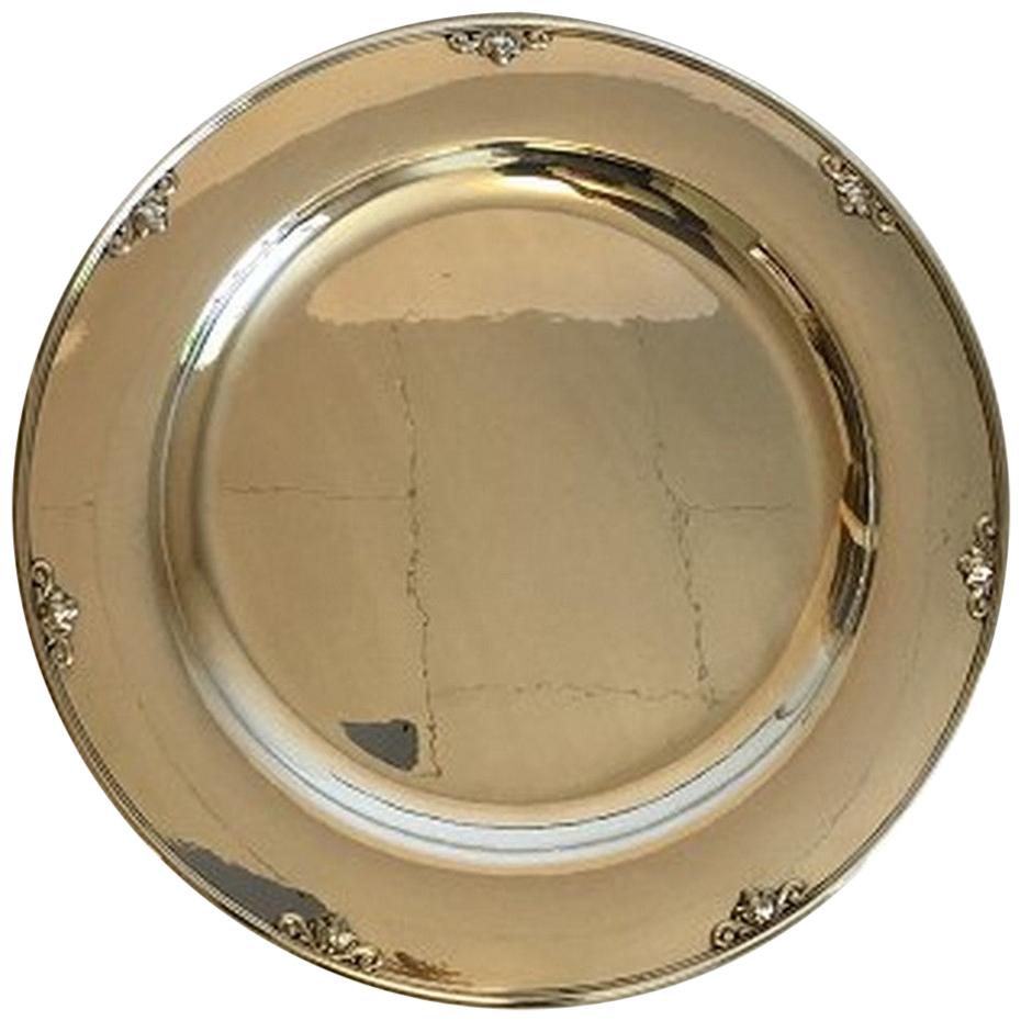 Georg Jensen Sterling Silver Acorn Large Round Fish Meat Platter No 642 ...