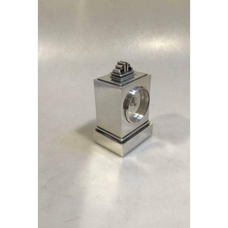 Georg Jensen Sterling Silver Acorn Table Clock For Sale at 1stDibs