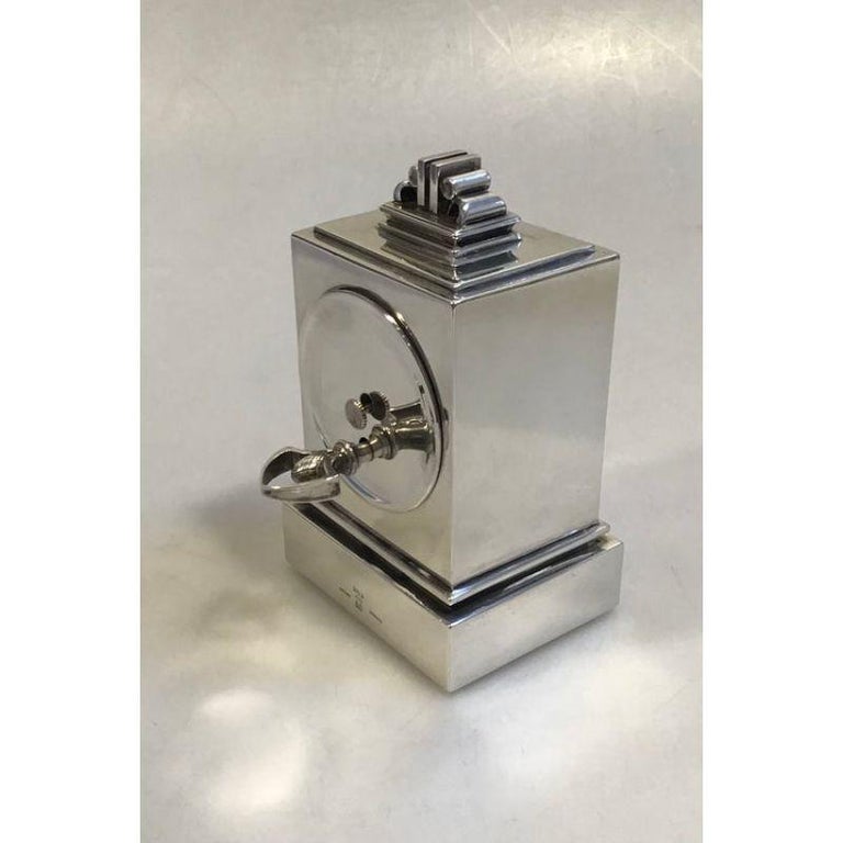 Georg Jensen Sterling Silver Acorn Table Clock For Sale at 1stDibs