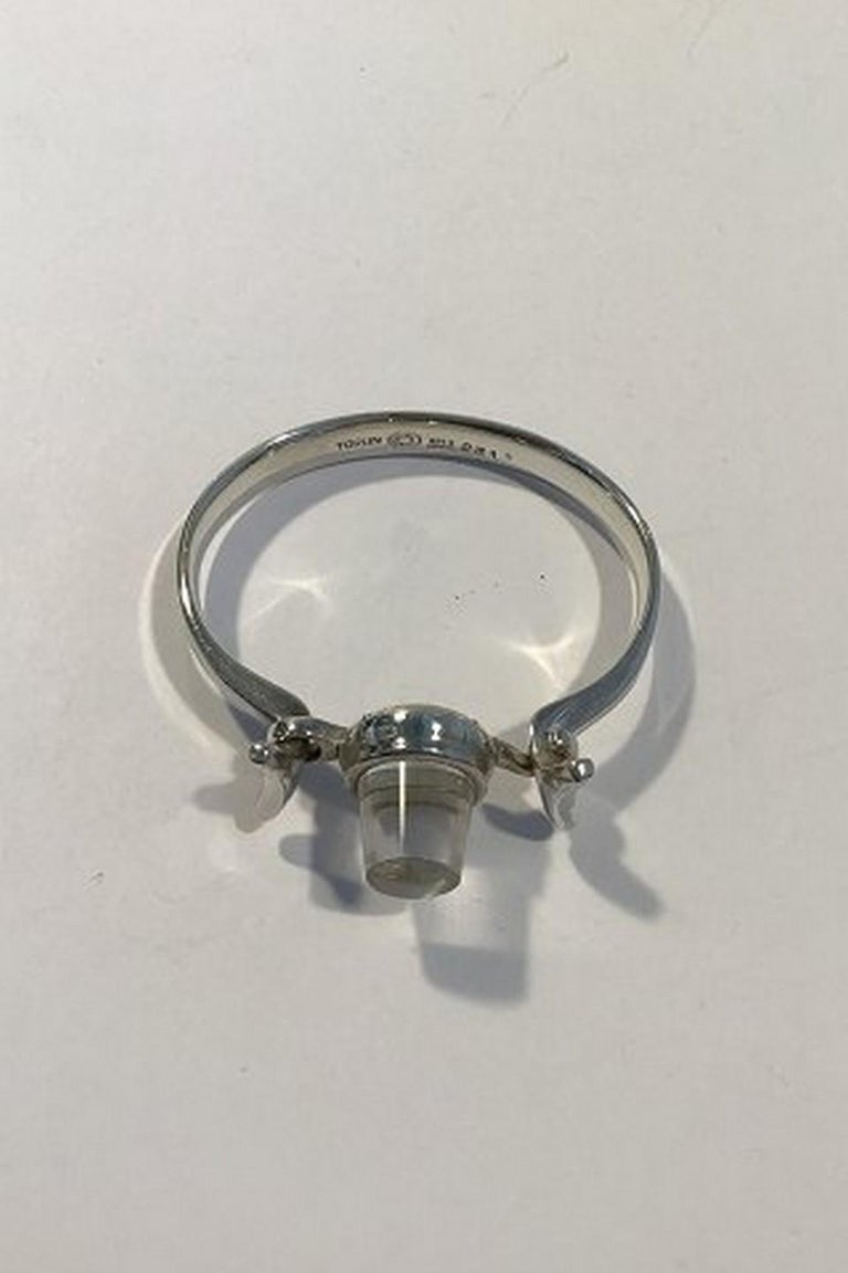 Georg Jensen Sterling Silver Bangle Watch with Rock Crystal Face No 231 ...