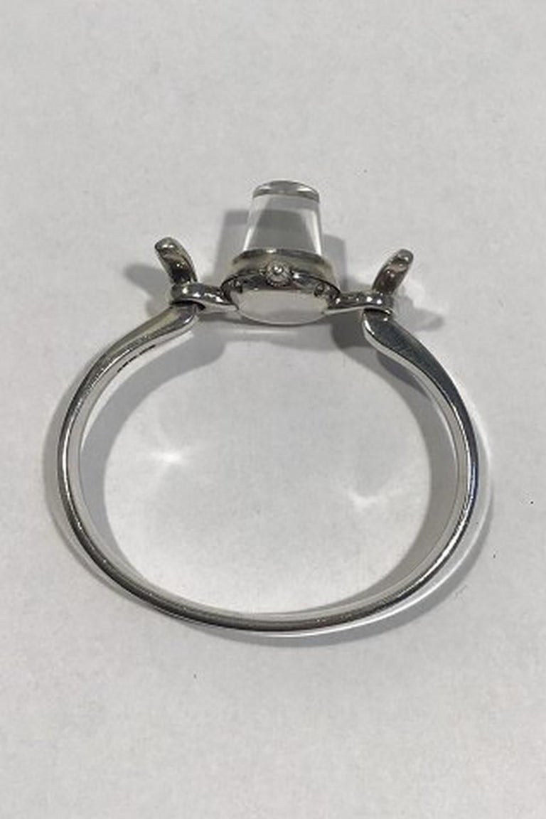Georg Jensen Sterling Silver Bangle Watch with Rock Crystal Face No 231 ...