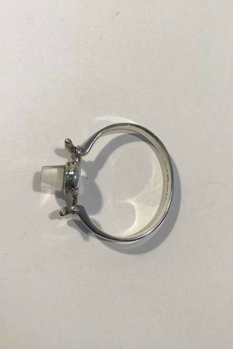 Georg Jensen Sterling Silver Bangle Watch with Rock Crystal Face No 231 ...