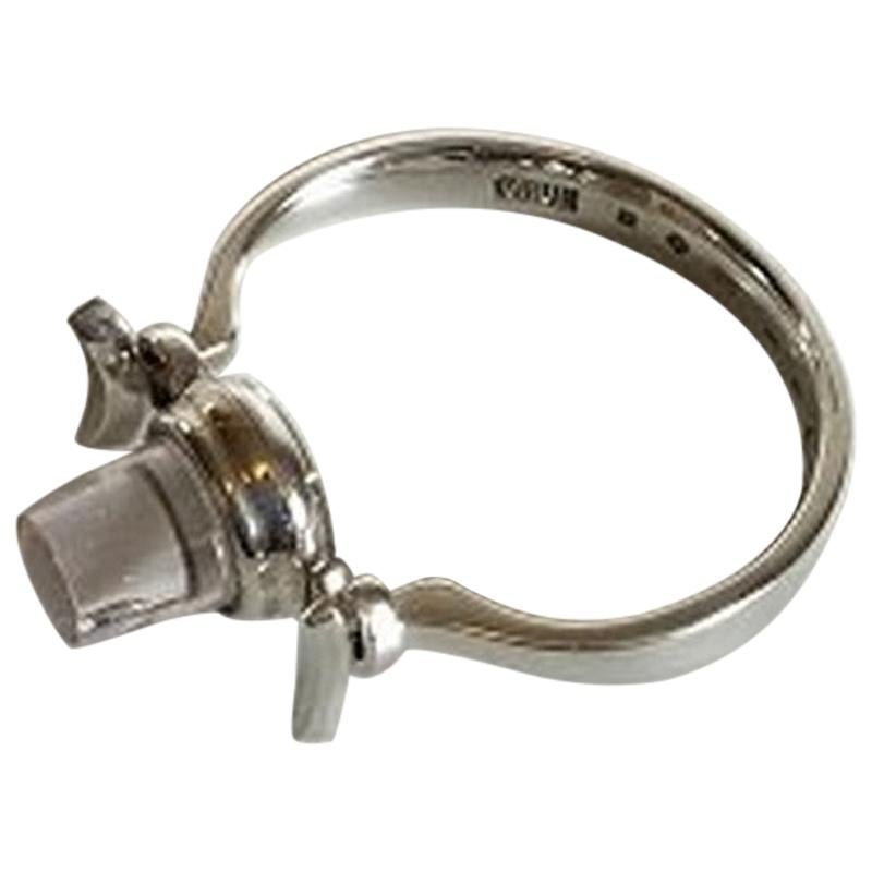 Georg Jensen Sterling Silver Bangle Watch with Rock Crystal Face No 231 ...