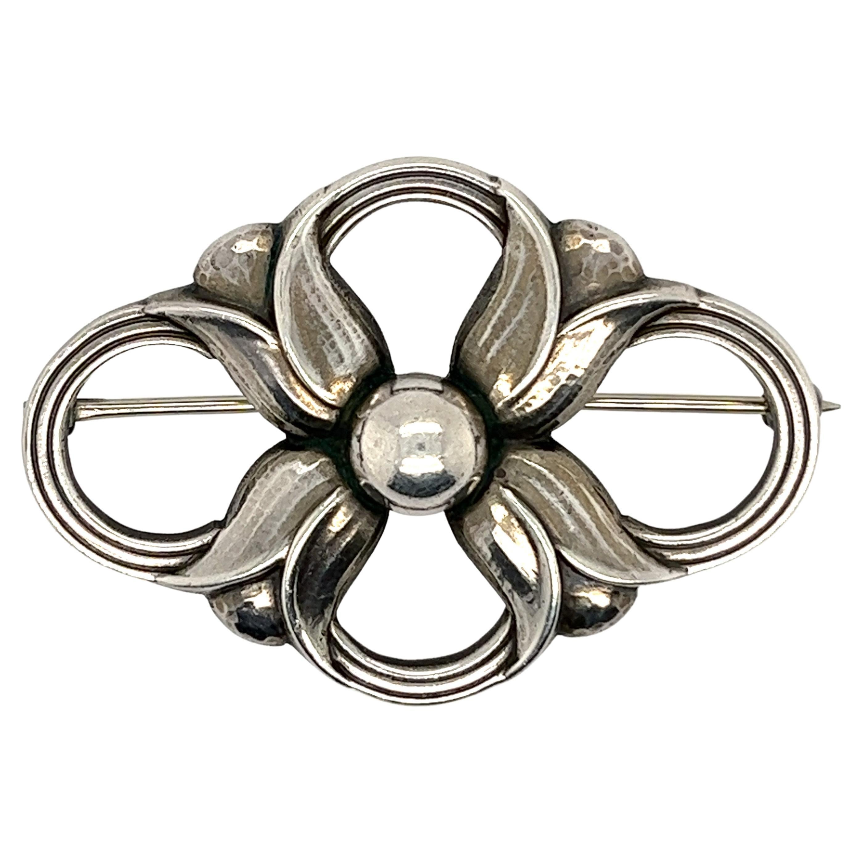 Georg Jensen Leaping Dolphin Heart Brooch 312 Sterling Silver ...